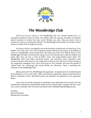 Fillable Online The Woodbridge Club Fax Email Print - pdfFiller