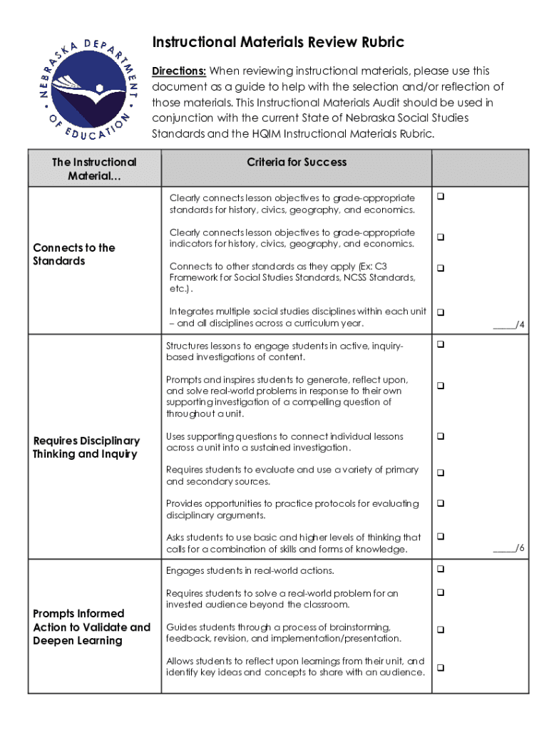 Fillable Online Identifying and Evaluating Instructional Materials Fax ...