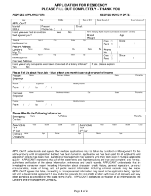 Fillable Online Application for Residency - Fillable (10) - D.O ...