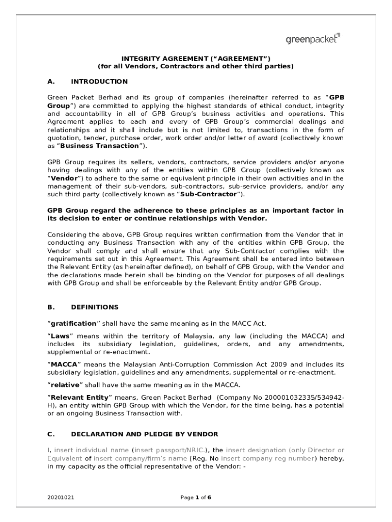 Green Packet Berhad Doc Template | pdfFiller