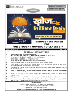 Fillable Online pccp resonance ac SAMPLE TEST PAPER FOR FOR STUDENT ...
