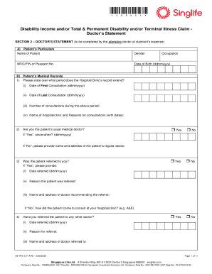 Fillable Online 1S Claimant statement form (Health Claim) Fax Email ...