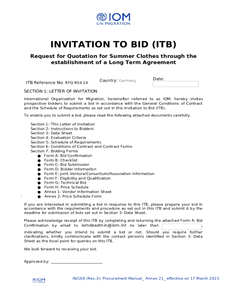 Request for Quotation for Summer Clothes through the ... Doc Template ...