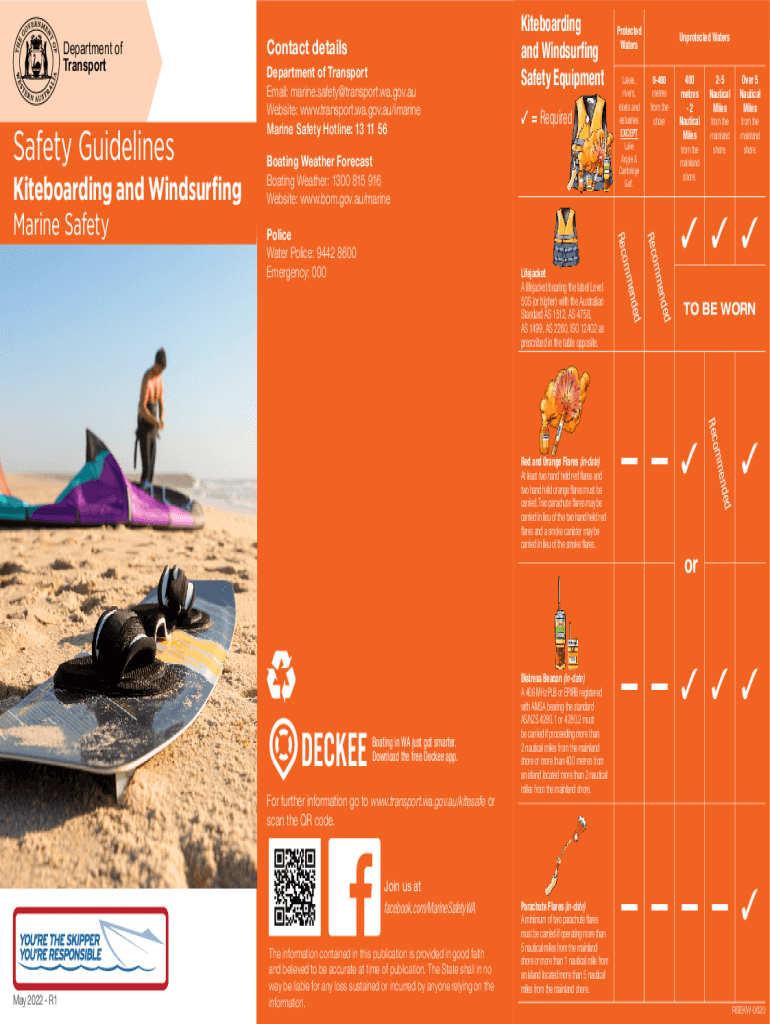 Fillable Online Safety Guidelines Kiteboarding and Windsurfing Marine Safety. Safety Guidelines ...