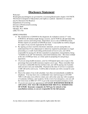 Fillable Online Therapist Disclosure Statement, Informed Consent, and ...