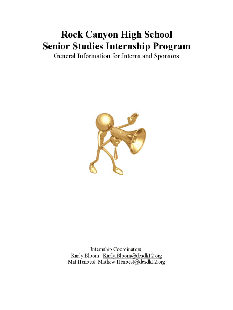 Fillable Online Rock Canyon High School Senior Studies Internship ...