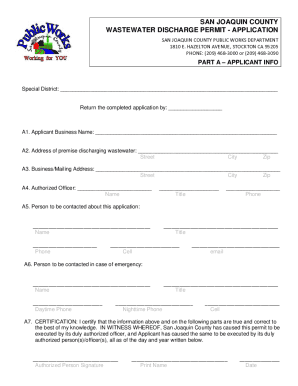 Fillable Online wastewater-discharge-permit-application. ... Fax Email ...