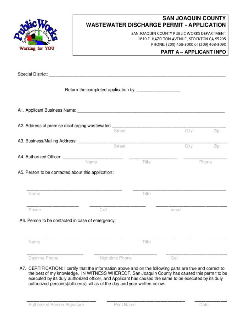 Fillable Online wastewater-discharge-permit-application. ... Fax Email ...