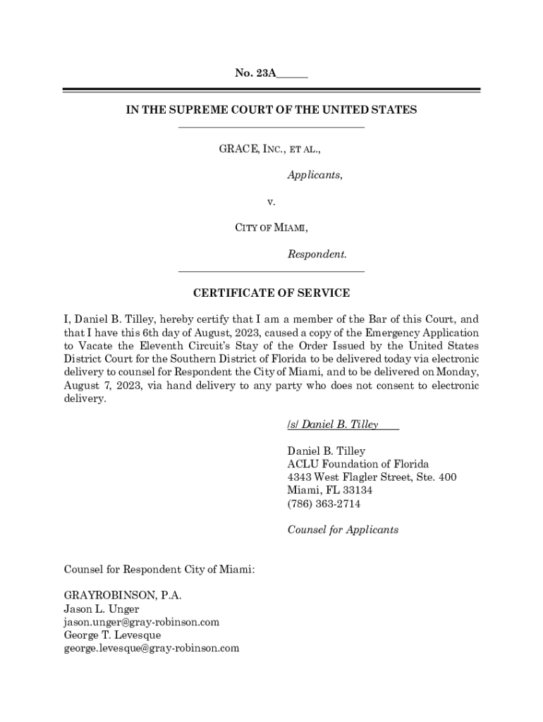 Fillable Online No. 23A IN THE SUPREME COURT OF THE UNITED ... Fax ...