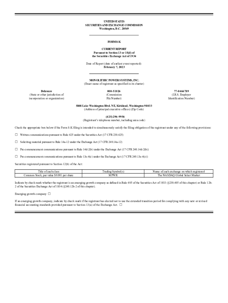 Fillable Online Q4 2022 MPS Form 8-K Fax Email Print - pdfFiller