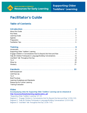 Fillable Online FACILITATOR'S GUIDE Table of Contents Session I Fax ...