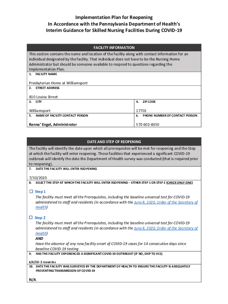 Fillable Online Long Term Care and Group Living Settings Fax Email ...