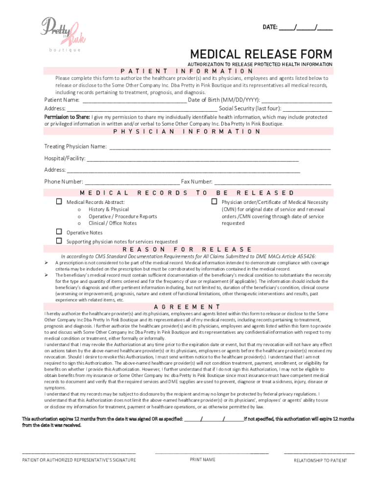 Fillable Online Medical-Records-Release-Authorization-Form- ... Fax Email Print - pdfFiller