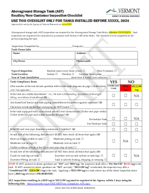 Fillable Online Aboveground Storage Tank (AST) Routine/New Customer ...