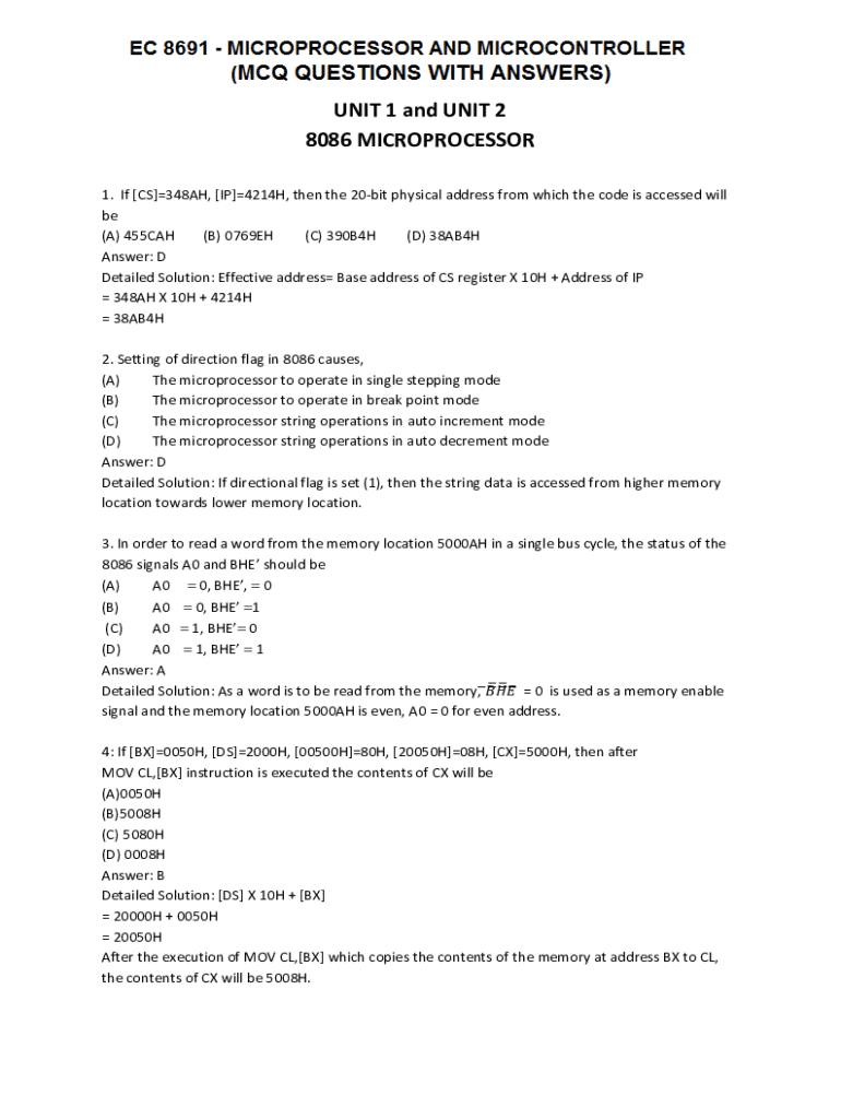 Fillable Online How is a 20 bit physical memory address calculated in ...