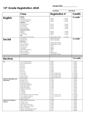Fillable Online 12th Grade Registration Sheet updated23.docx Fax Email ...