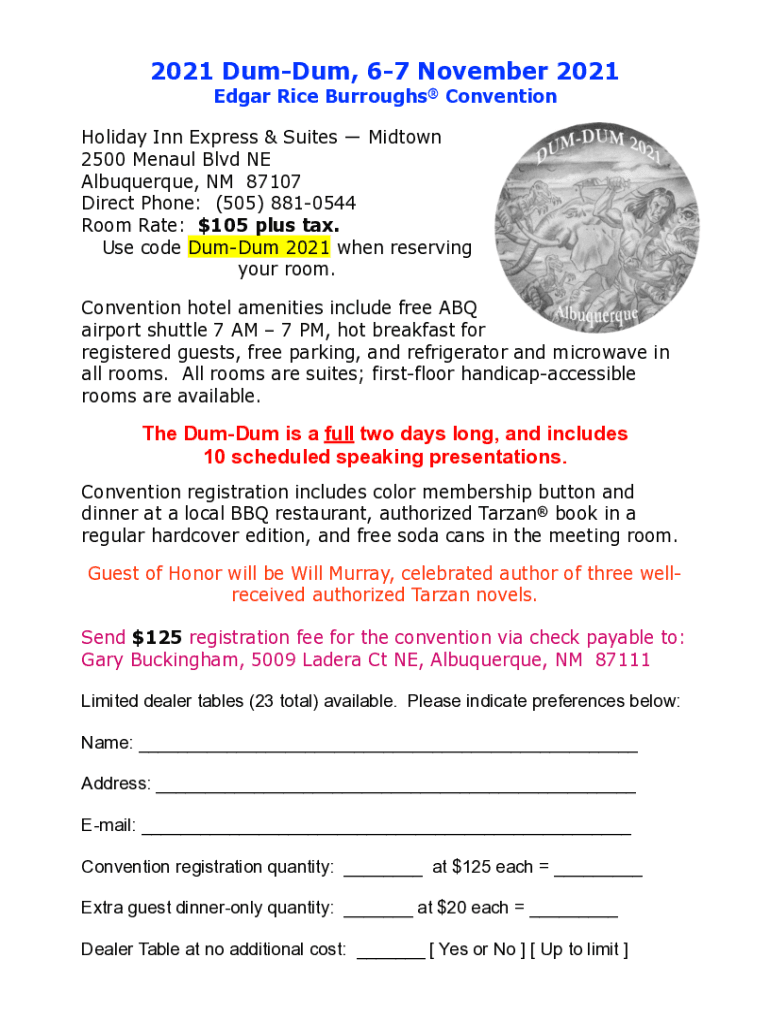 Fillable Online Dum-Dum 2021 Registration Form Fax Email Print - pdfFiller