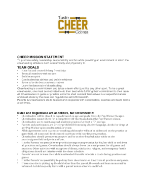 Fillable Online Mission Statement - Liberty Cheer All-Stars Fax Email ...