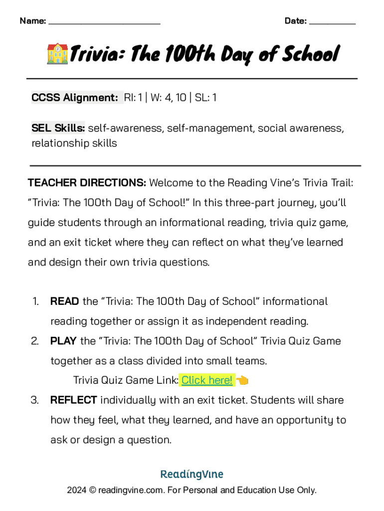 Fillable Online Trivia Trail Fax Email Print - pdfFiller