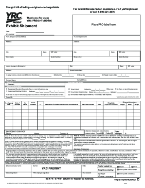 Fillable Online Yrc Bol Pdf - Fill Online, Printable, Fillable, Blank ...