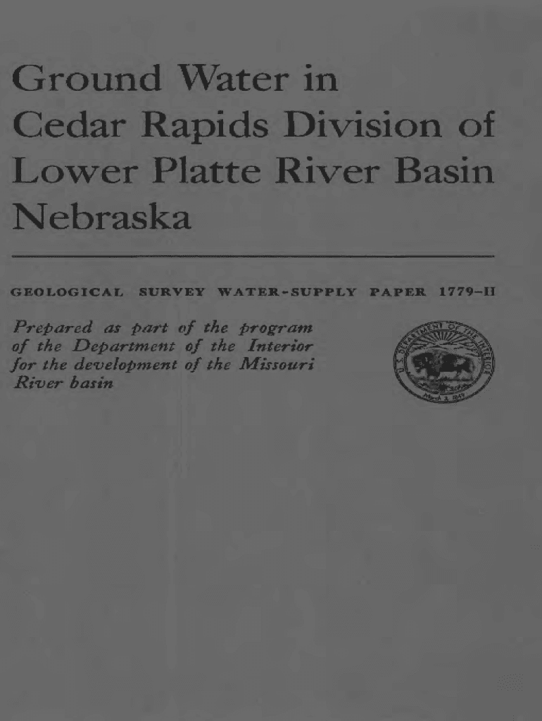 Fillable Online pubs usgs Groundwater Model for the Central and ...