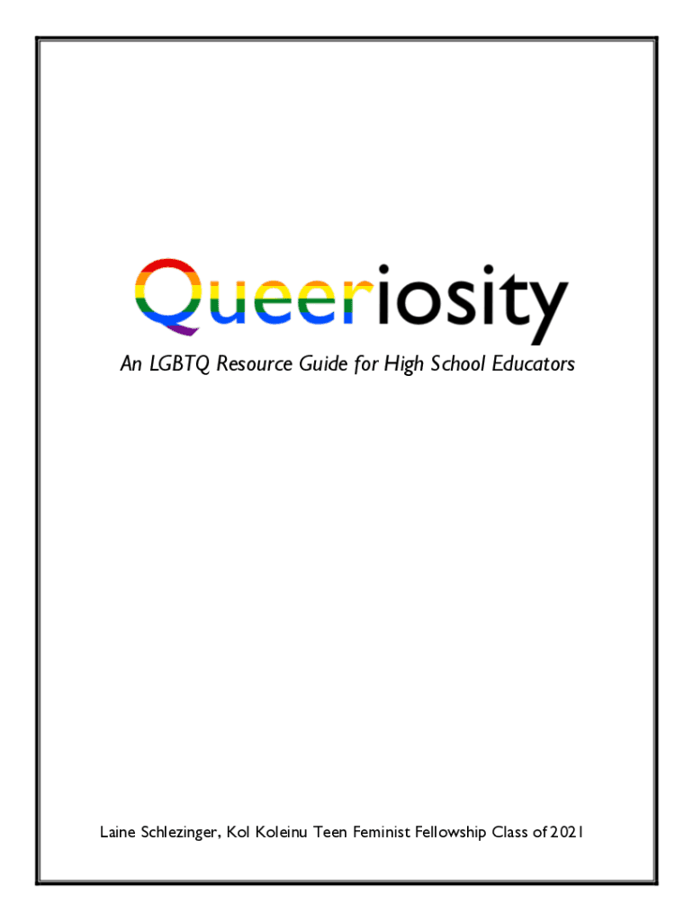 Fillable Online An LGBTQ Resource Guide for High School Educators Fax ...