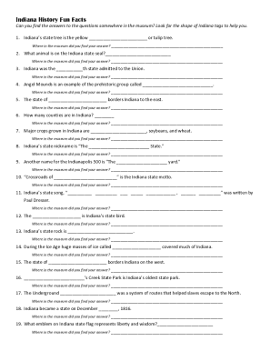 Fillable Online 13 fun facts about Indiana history that you should know ...