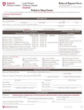Fillable Online Referral Request Form Pediatric sleep center Fax Email ...