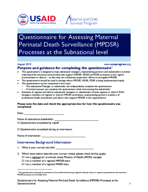 Fillable Online pdf usaid Questionnaire for Assessing Maternal ...