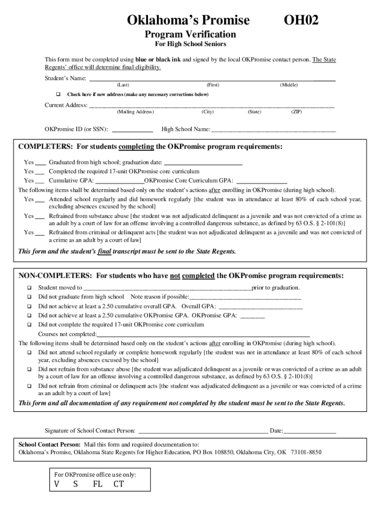 Fillable Online Oklahoma's Promise Fact Sheet Fax Email Print - pdfFiller