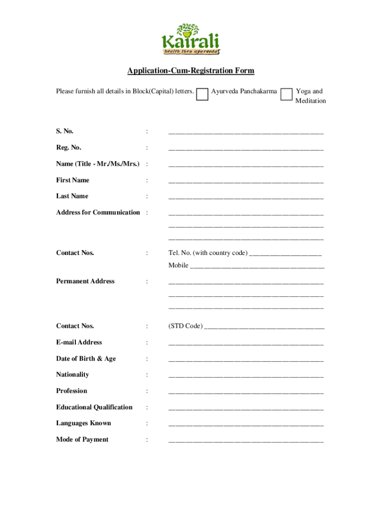 Fillable Online Application-Cum-Registration Form Fax Email Print - pdfFiller