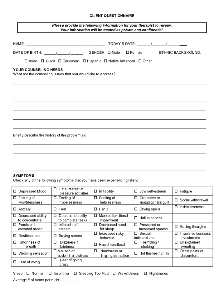 Fillable Online Path Light New Client Questionnaire..doc Fax Email Print - pdfFiller