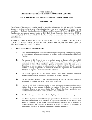 Fillable Online Controlled Substances Registration Verification - S.C ...