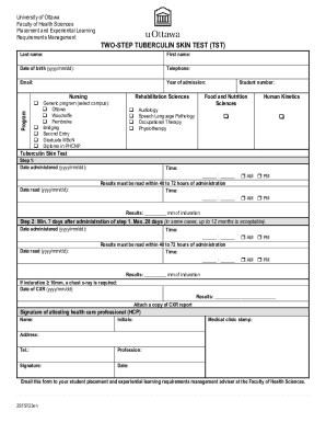 Fillable Online One-Step Tuberculin Skin Test (TST) Fax Email Print ...