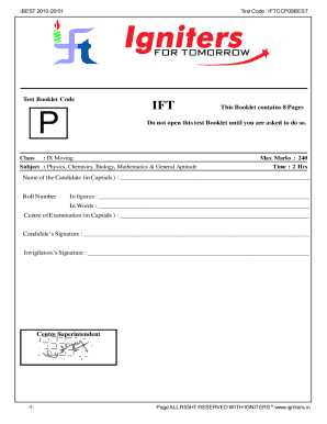 Fillable Online Test Booklet Code This Booklet contains 8 Pages Do not ...