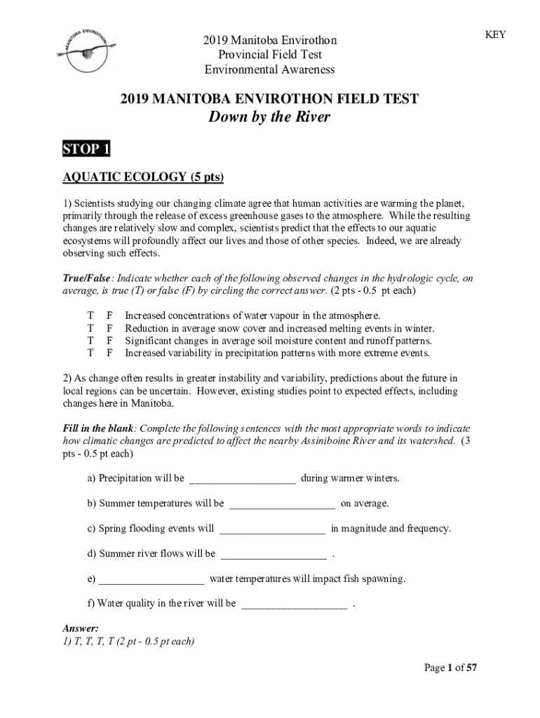 Fillable Online Sample-Aquatic-Ecology-Test-Questions- ... Fax Email ...