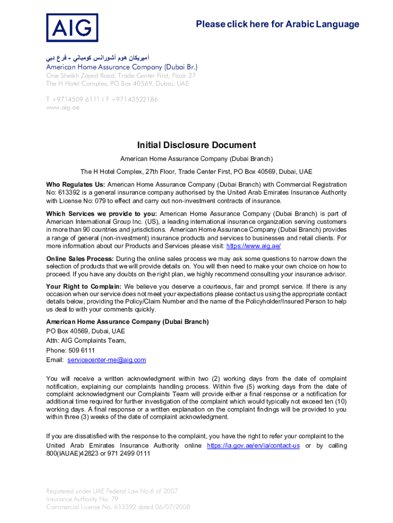 Fillable Online Please click here for Arabic Language Fax Email Print ...