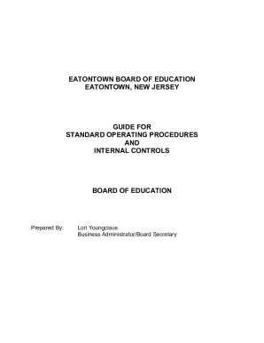 Fillable Online Guide for Standard Operating Procedures and Internal ...
