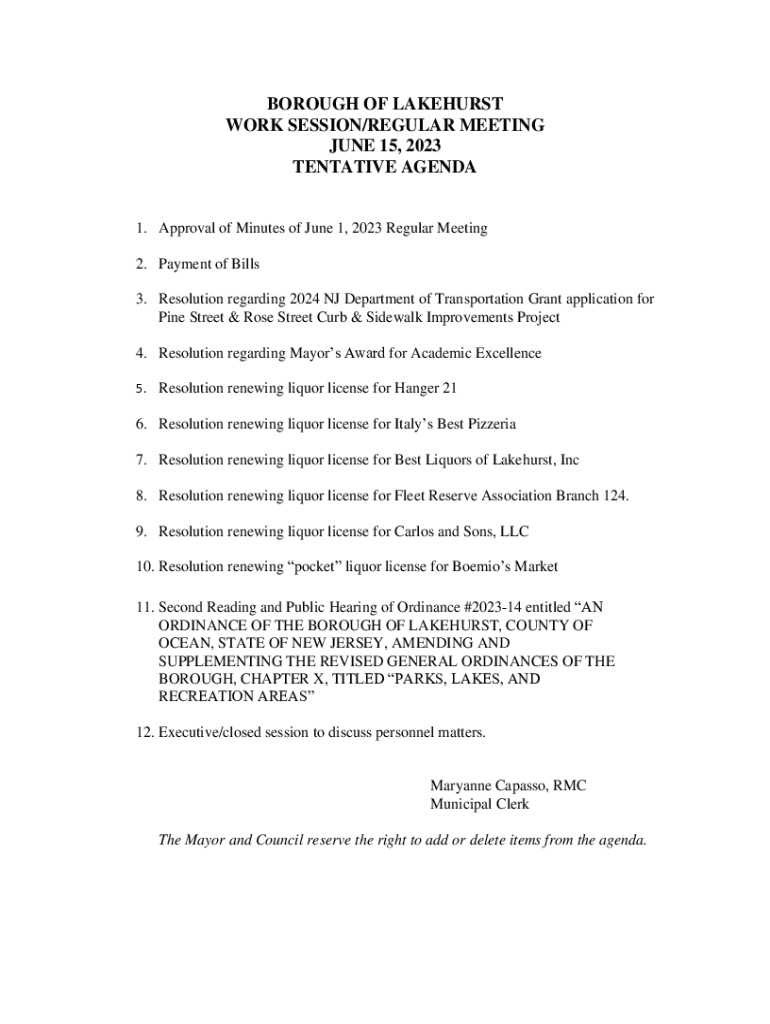 Fillable Online Resolution regarding 2024 NJ Department of Transportation Grant application for ...