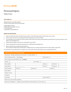 Fillable Online Personal Accident Claim Form - PDF Free Download Fax ...