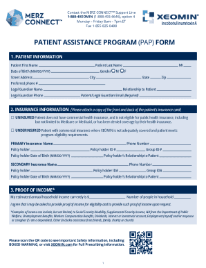 Fillable Online PATIENT ASSISTANCE PROGRAM (PAP) FORM Fax Email Print ...