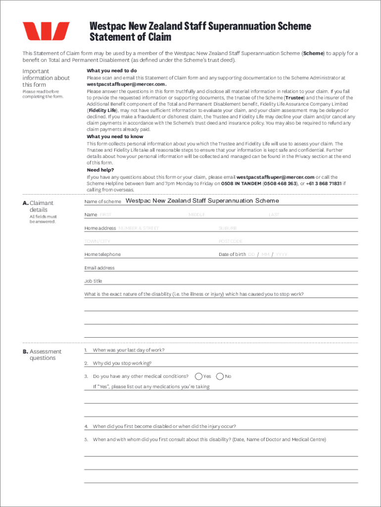 Fillable Online Westpac New Zealand Limited General Disclosure ...