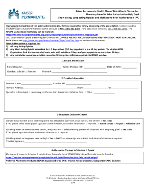 Fillable Online Prior Authorization (PA) for Opioid PA Form Fax Email ...