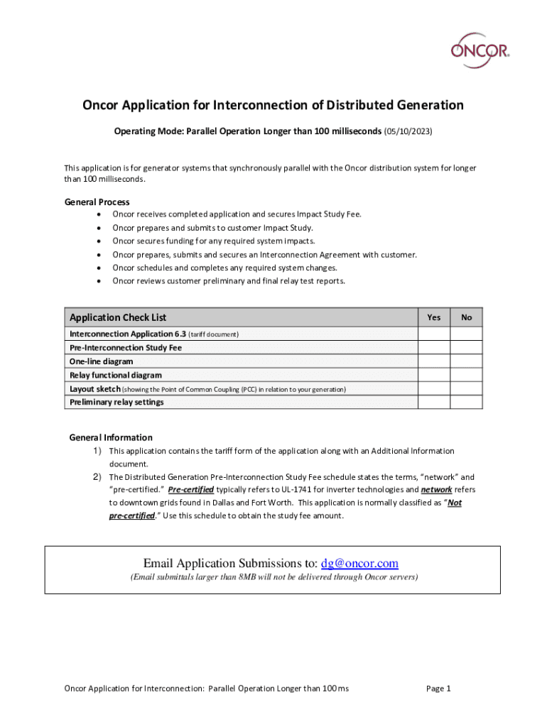 Fillable Online Oncor Interconnection Application for Certified Systems Fax Email Print - pdfFiller