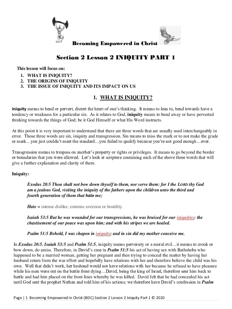 Fillable Online What is Iniquity? Discover its Meaning and Importance in ... Fax Email Print ...