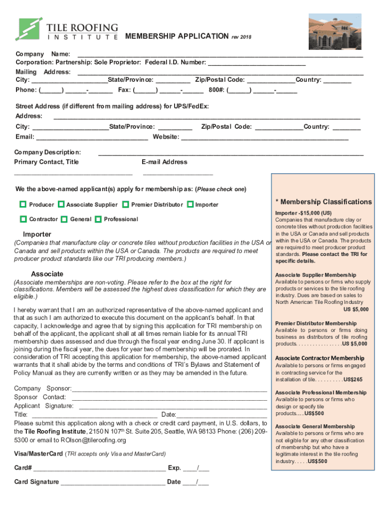Fillable Online TRI-Membership-Application 201819 Fax Email Print - pdfFiller