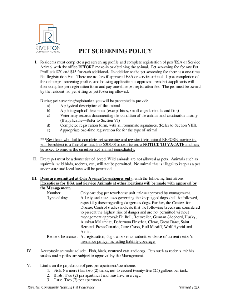 Fillable Online What Is A Pet Screening For Rentals? (Landlord Guide ...