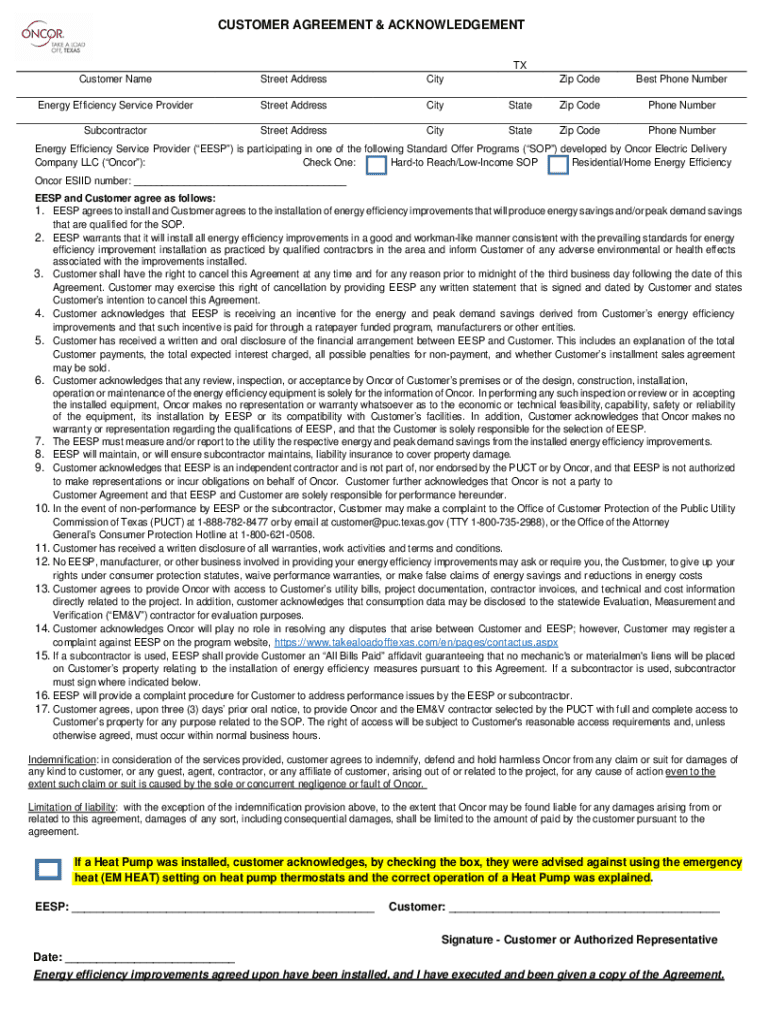 Fillable Online Res Customer Agreement HCA FINAL.docx Fax Email Print - pdfFiller
