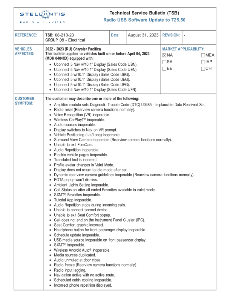 Fillable Online Technical Service Bulletin (TSB) UAV and UCV Radio ...