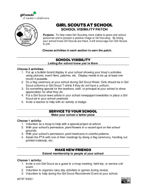 Fillable Online 279T Girl Scouts at School Patch Program. 279 T - Girl ...